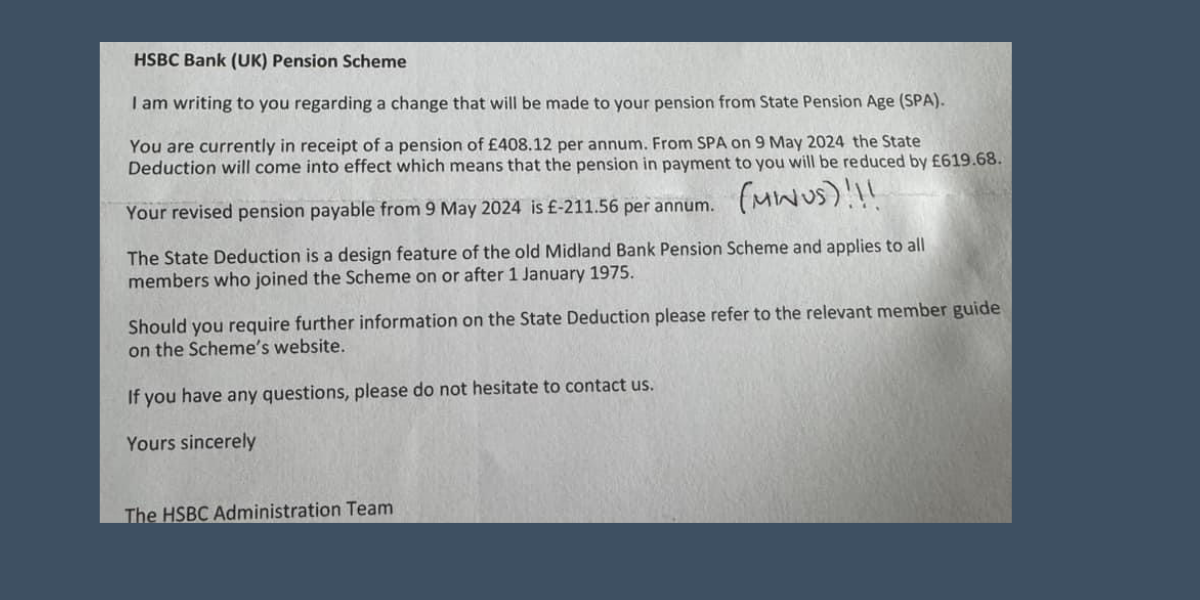 HSBC deliver a clear and consistent message to their pensioners ...